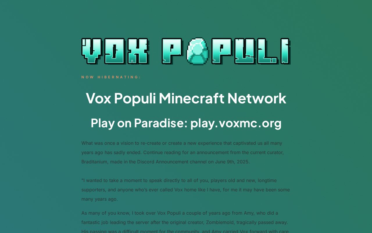 VoxMC - play.voxmc.org - Vox Populi
